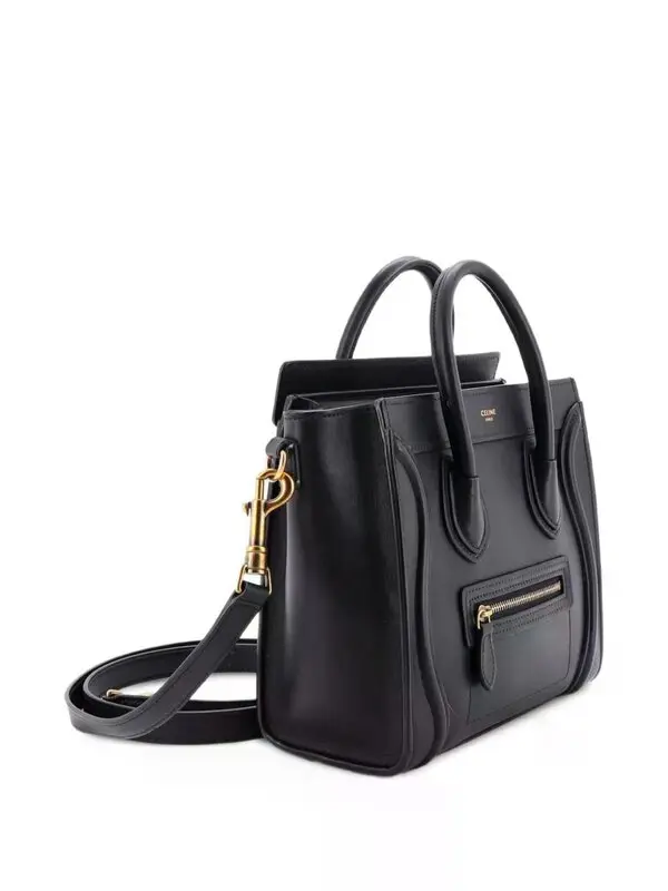 Celine Luggage Bag Smooth Leather Nano Crossbody Bag - Black
