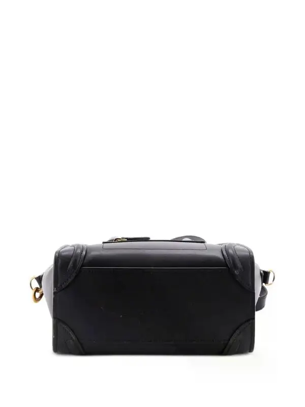 Celine Luggage Bag Smooth Leather Nano Crossbody Bag - Black