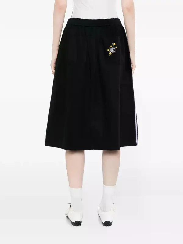 AGNES B. Wrap Track Skirt With Drawstring Waist