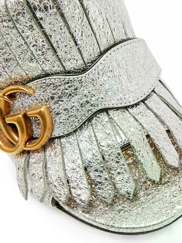 Gucci Gg Marmont Fringed Slide Sandals