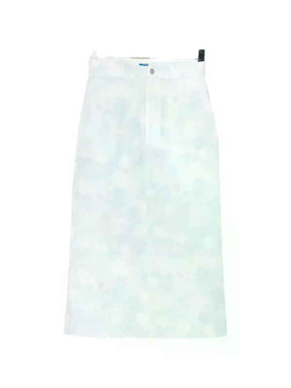 AGNES B. Floral Midi Skirt - Blue
