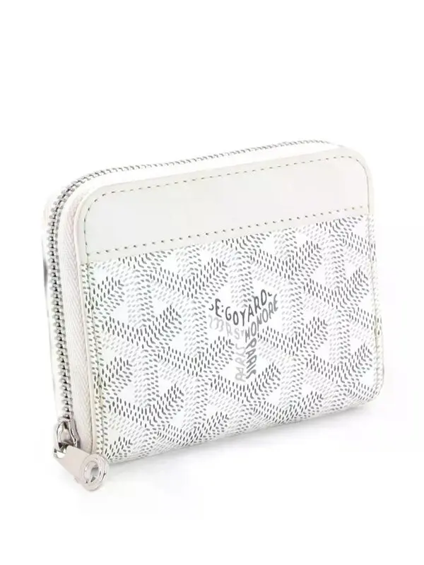Goyard Matignon Zip Wallet Coated Canvas With Leather Pm Small Wallets