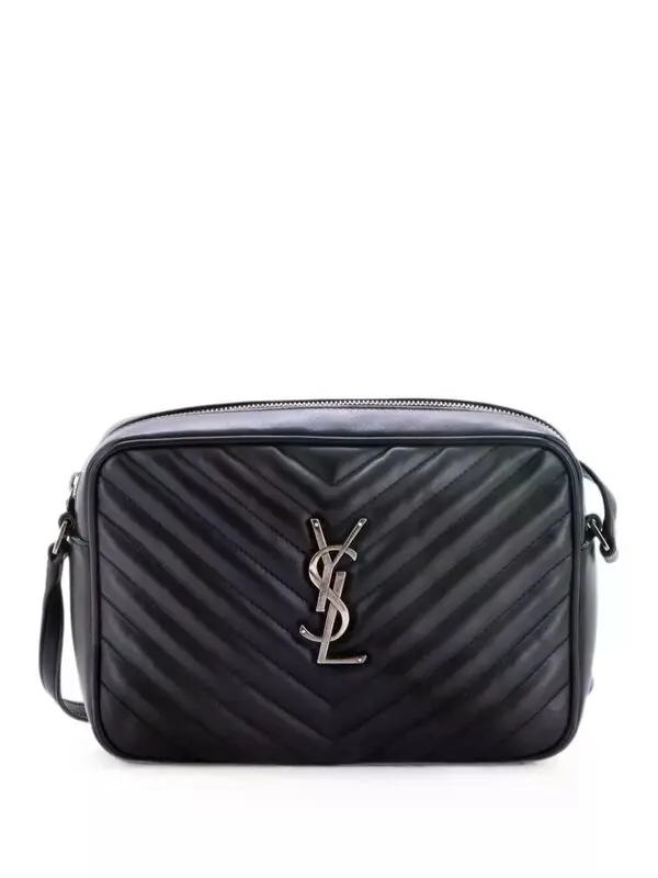 Saint Laurent Lou Camera Bag Matelasse Chevron Leather Small Crossbody Bag - Black