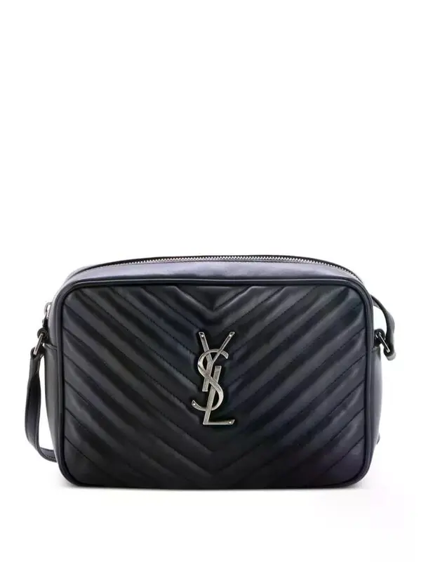 Saint Laurent Lou Camera Bag Matelasse Chevron Leather Small Crossbody Bag - Black
