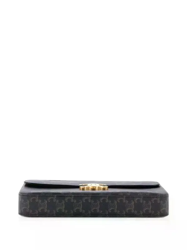 Celine Triomphe Chain Triomphe Coated Canvas Medium Shoulder Bag