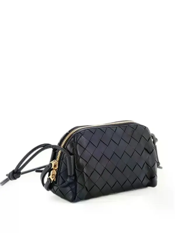 Bottega Veneta Concert Pouch Intrecciato Nappa Mini Crossbody Bag - Black