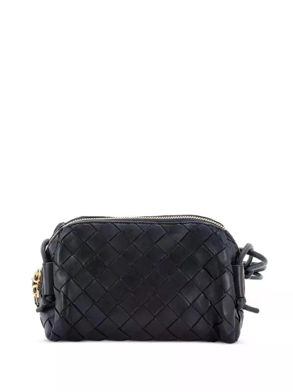 Bottega Veneta Concert Pouch Intrecciato Nappa Mini Crossbody Bag - Black