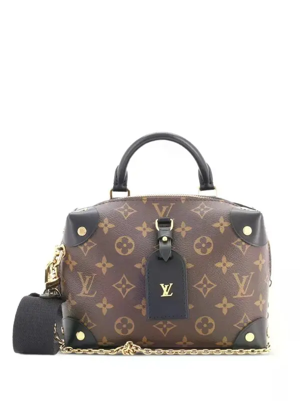 LOUIS VUITTON Monogram Canvas Petite Malle Souple Handbag - Black