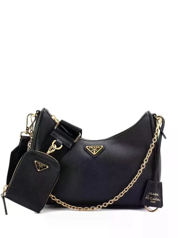 Prada Re-edition 2005 Shoulder Bag Saffiano Leather Small Crossbody Bag - Black