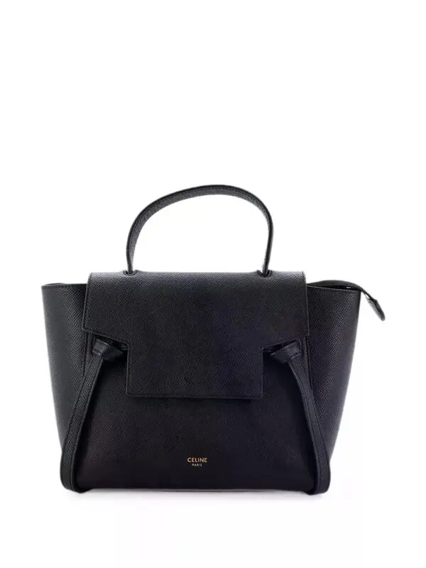 Celine Belt Bag Textured Leather Nano Shoulder Bag - Black