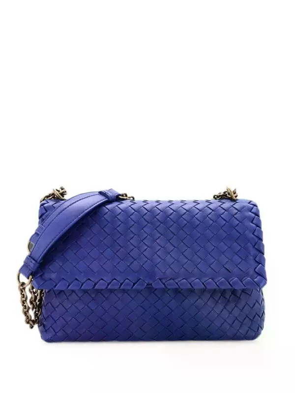 Bottega Veneta Olimpia Intrecciato Nappa Small Crossbody Bag - Blue