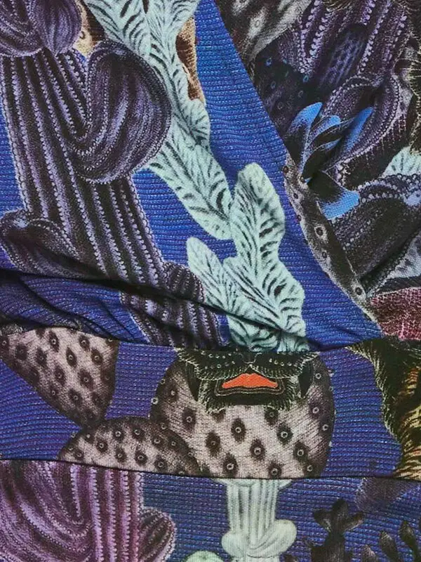 Just Cavalli Printed Long Sleeve Maxi Dress