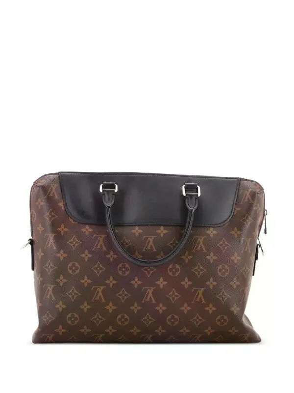 LOUIS VUITTON Porte-documents Jour Nm Bag Macassar Monogram Canvas Business Bag - Black