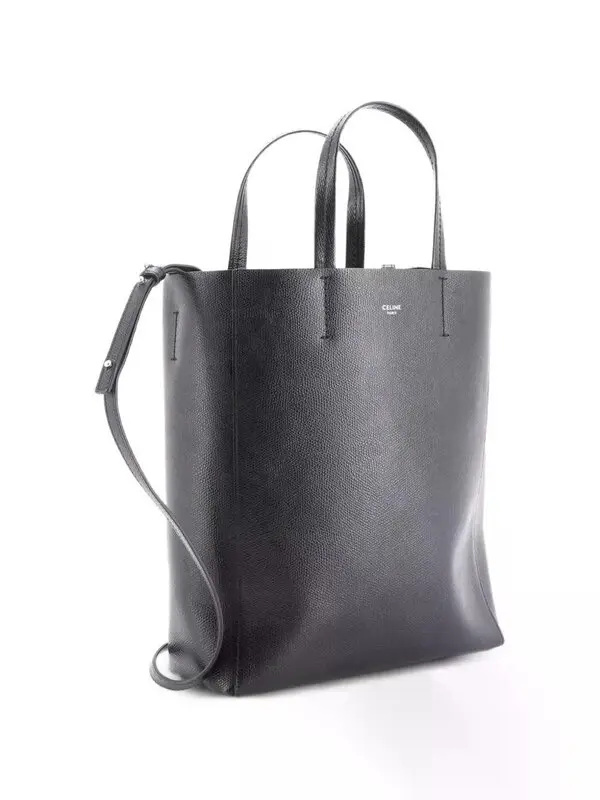 Celine Vertical Cabas Grained Calfskin Tote Bag - Black