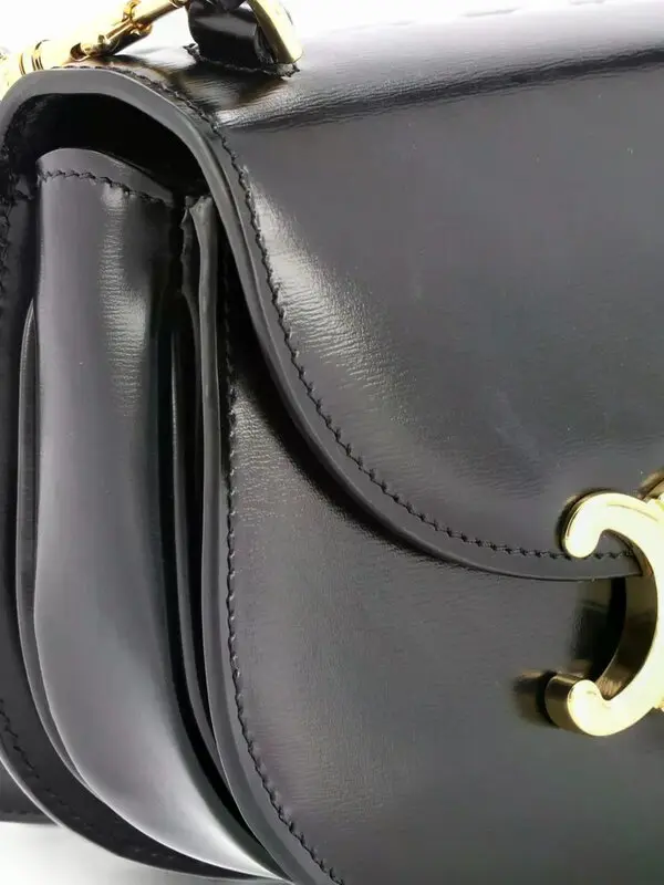 Celine Triomphe Besace Cléa Leather Mini Satchel - Black