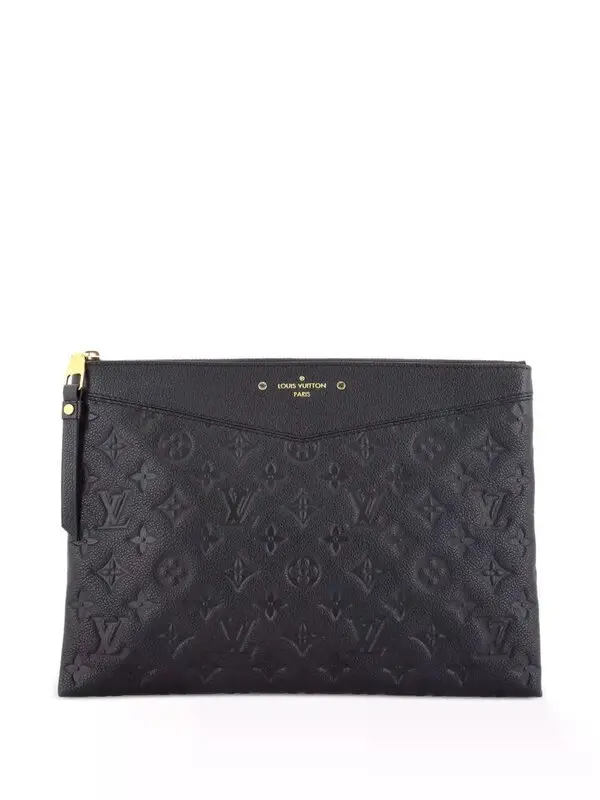 LOUIS VUITTON Daily Monogram Empreinte Leather Pouch - Black