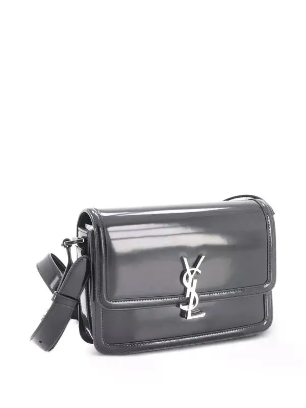 Saint Laurent Solferino Patent Shoulder Bag - Black