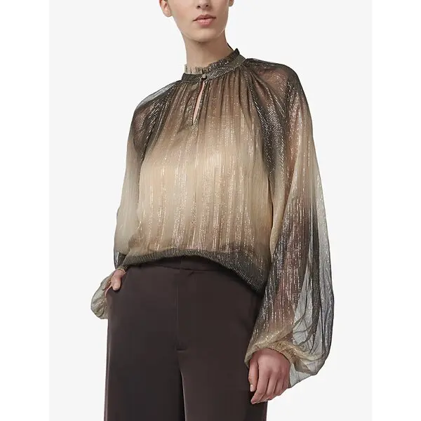LEEM Lurex Balloon Sleeve Top
