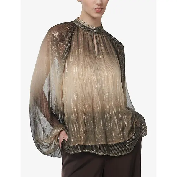 LEEM Lurex Balloon Sleeve Top