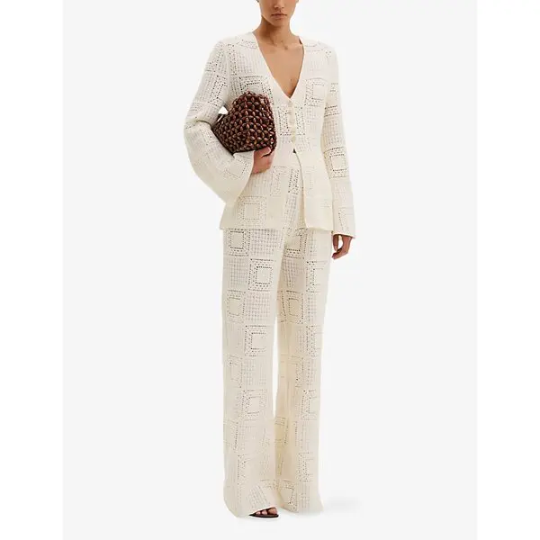 MALINA Aleya Straight-leg Crochet Trousers