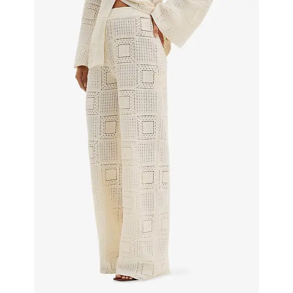 MALINA Aleya Straight-leg Crochet Trousers