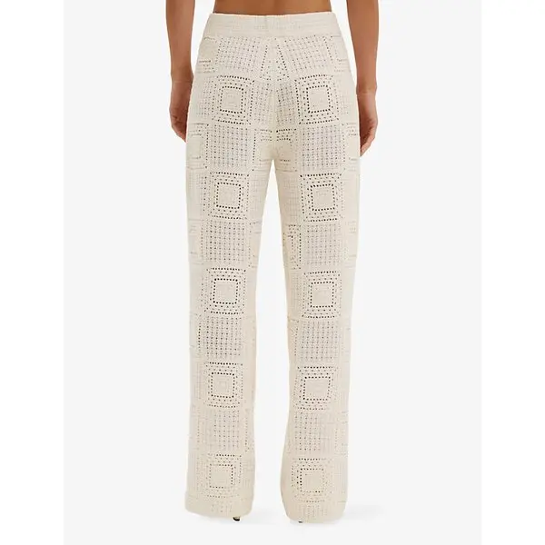 MALINA Aleya Straight-leg Crochet Trousers