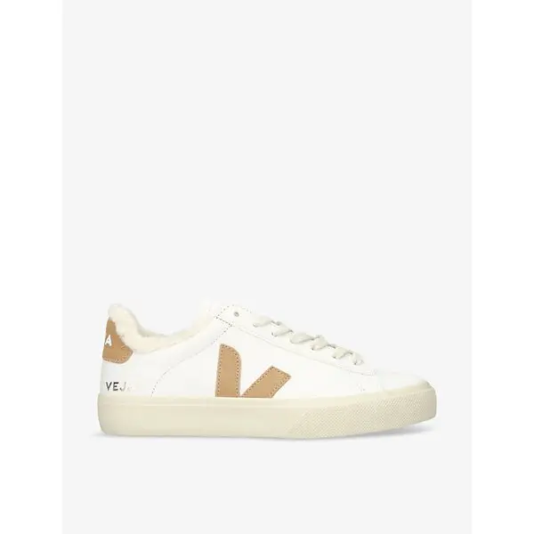 VEJA Campo Winter Shearling-lined Leather Low-top Trainers - Beige Comb