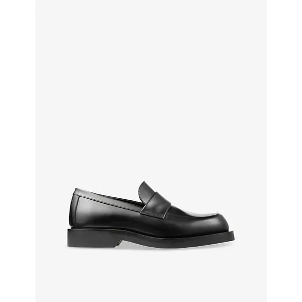 JIMMY CHOO Buff Leather Loafers - Black