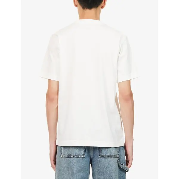 Burberry Knight Stamp Cotton-jersey T-shirt - Chalk