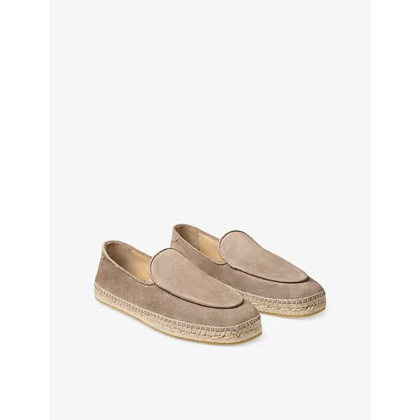 JIMMY CHOO Shenton Velvet Suede Espadrilles - Stone
