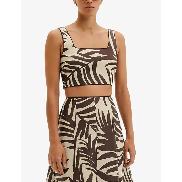 MALINA Mereya Sleeveless Jacquard Cropped Top