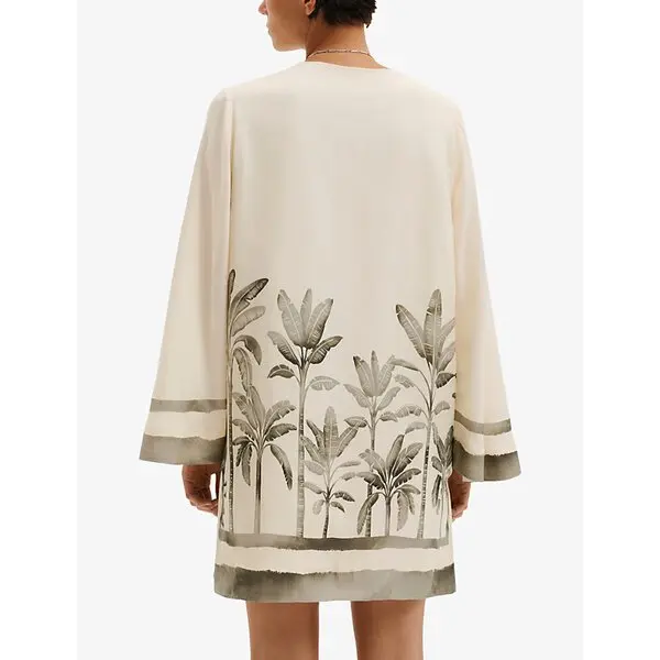 MALINA Leonella V-neck Woven Tunic Mini Dress