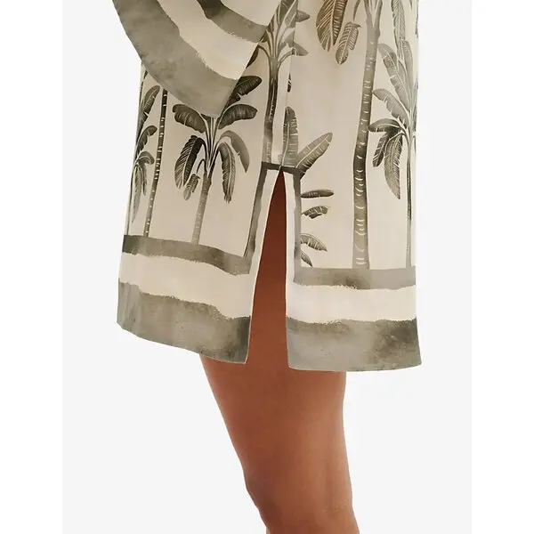 MALINA Leonella V-neck Woven Tunic Mini Dress