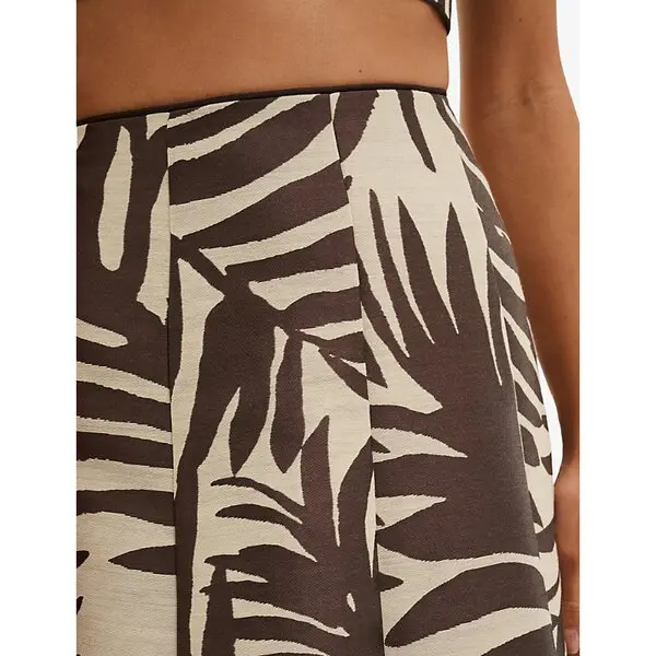 MALINA Meline Flared Jacquard Midi Skirt