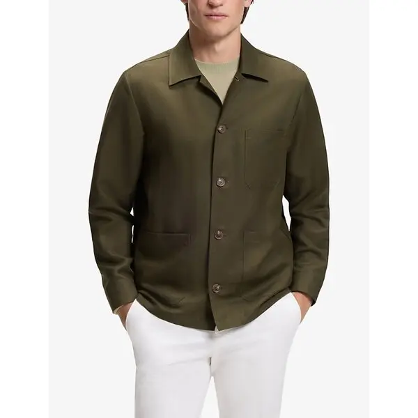 BOSS Relaxed-fit Chest-pocket Linen Shirt