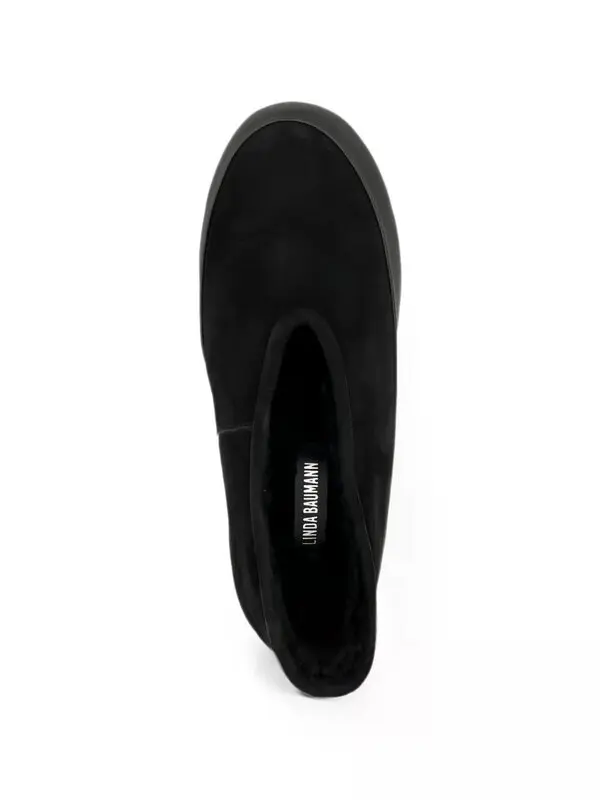 LINDA BAUMANN Suede Slip-on Loafers