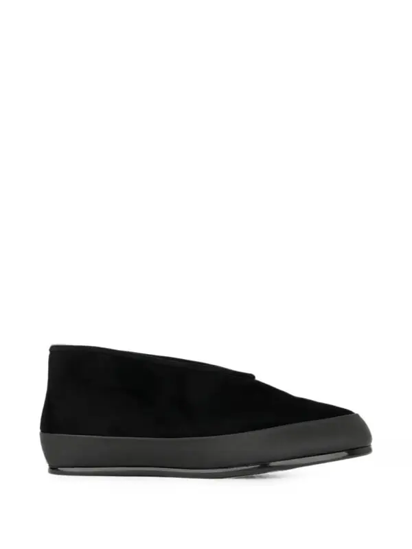 LINDA BAUMANN Suede Slip-on Loafers - Black
