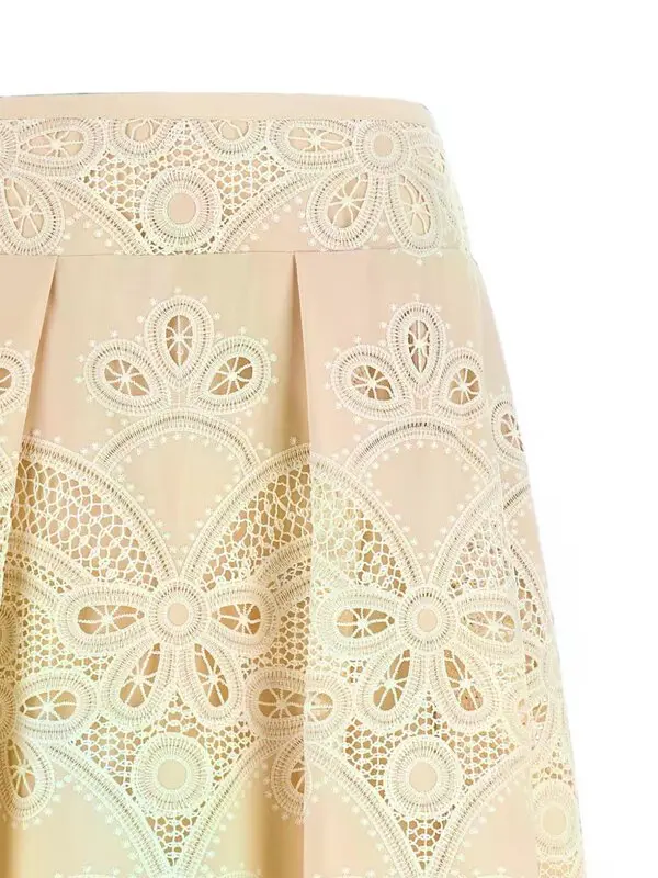 Elie Saab Carving-embroidery Maxi Skirt - Neutrals