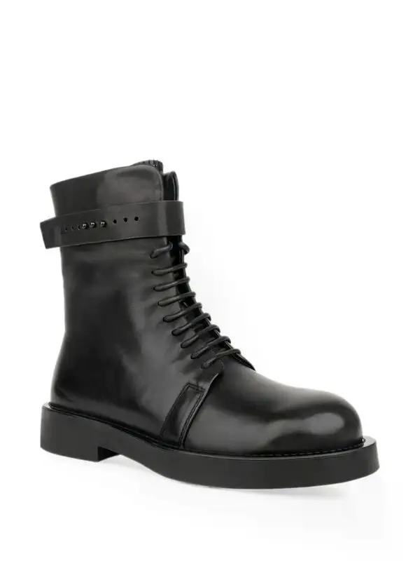 LINDA BAUMANN Buckled Lace-up Ankle Boots