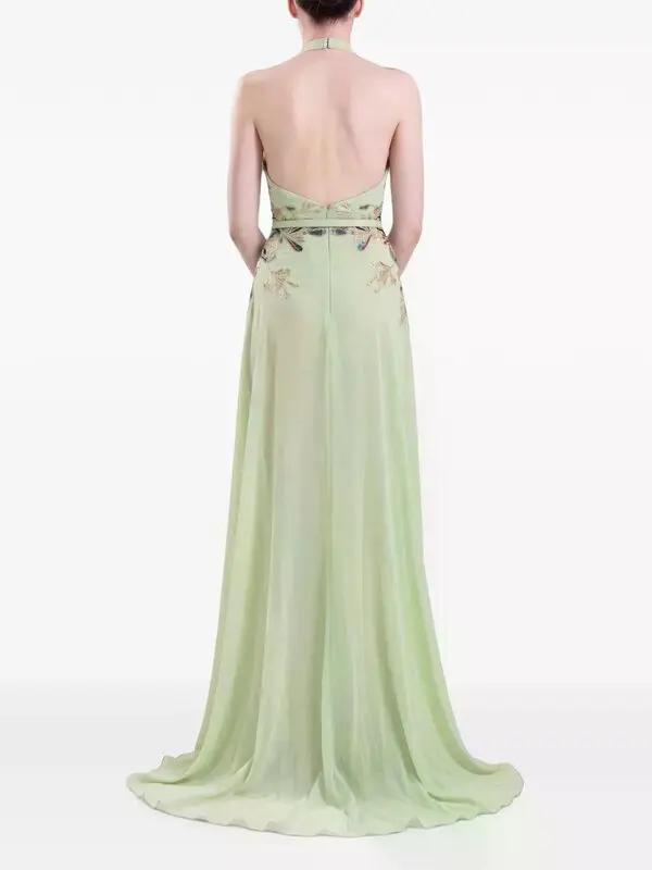SAIID KOBEISY Embroidered Halterneck Evening Dress