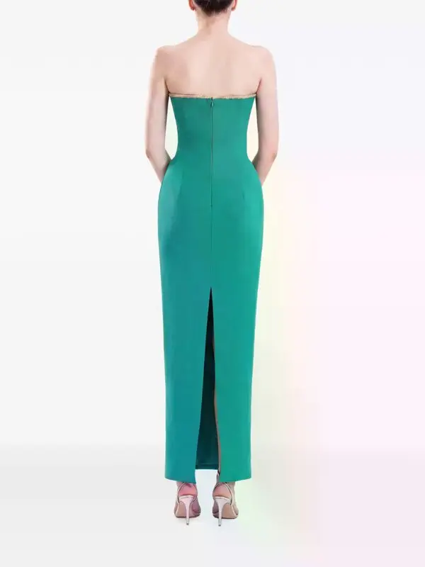SAIID KOBEISY Crystal-embellished Maxi Dress - Green