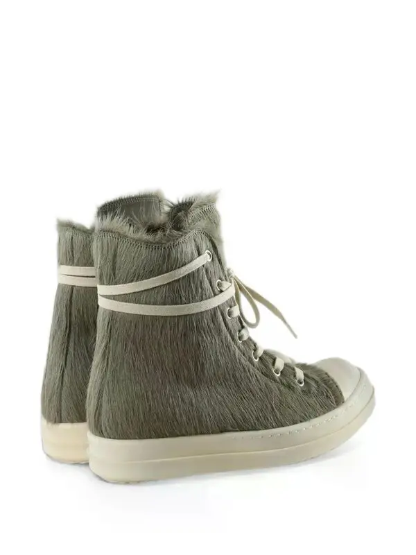 Rick Owens Fur-texture High-top Sneakers