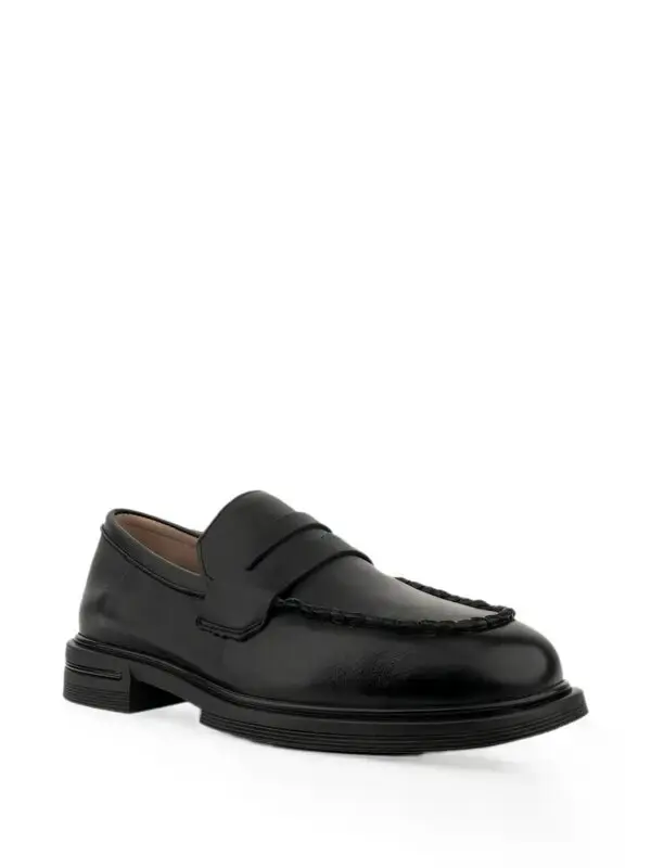 LINDA BAUMANN Penny-slot Leather Loafers