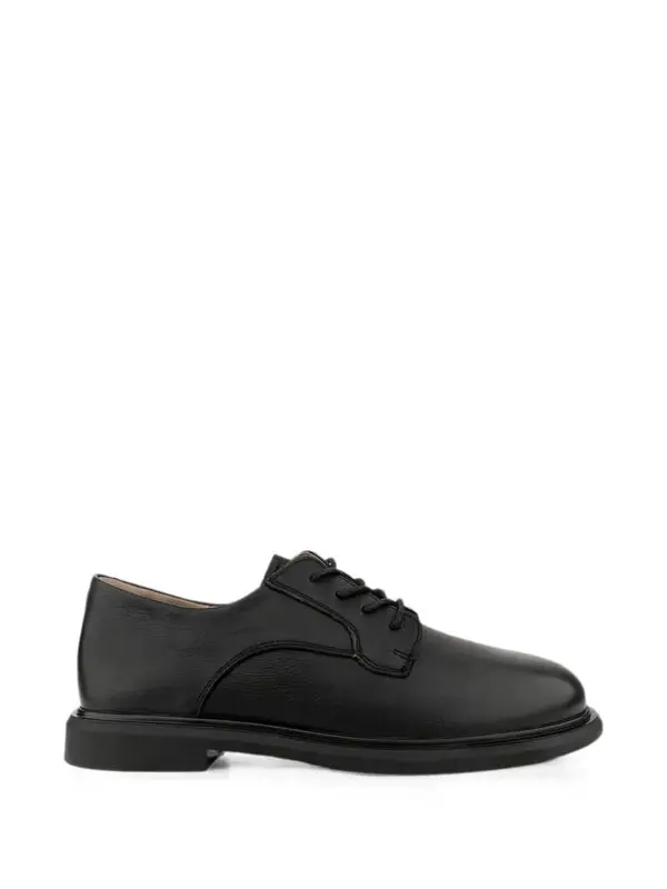 LINDA BAUMANN Grainy-leather Lace-up Shoes - Black