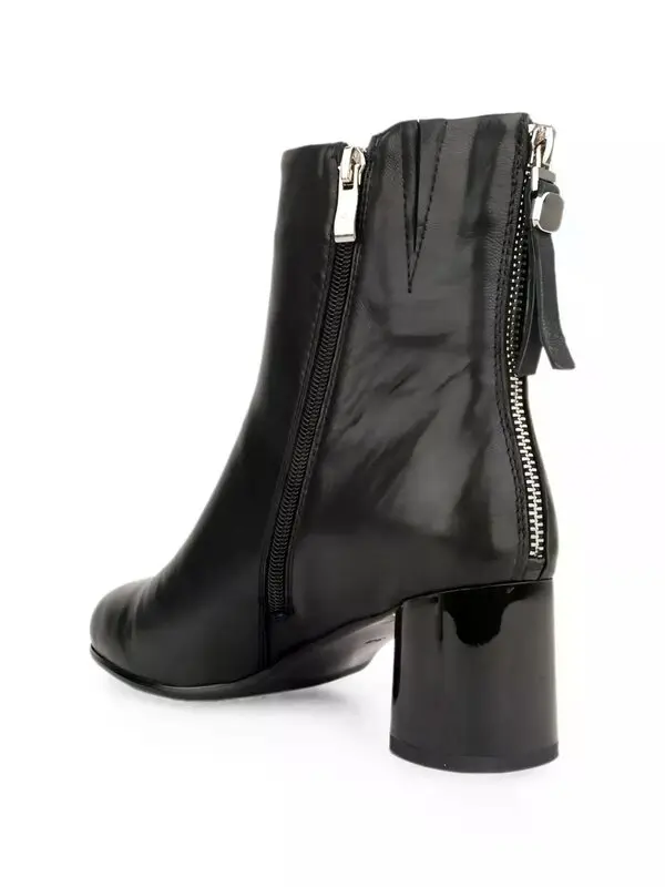 LINDA BAUMANN Leather Rear-zip Ankle Boots