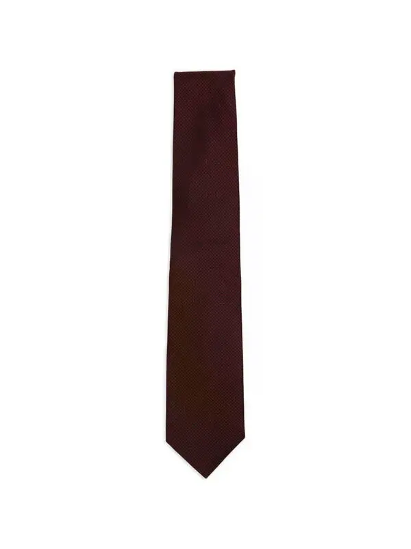 TOM FORD Houndstooth-pattern Silk Tie - Red