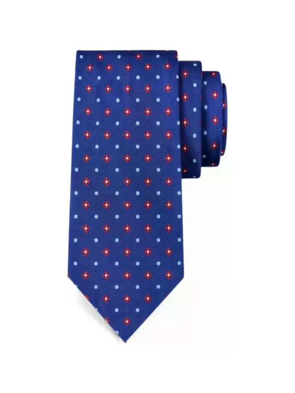 BONA FURTUNA Floral-pattern Tie - Blue