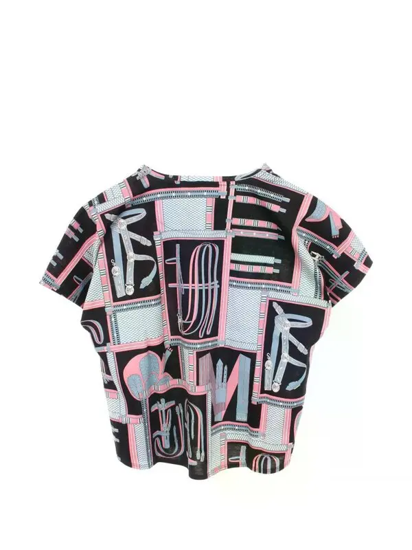 Hermès 2020s Lettres Equestres Printed Cotton T-shirt - Black