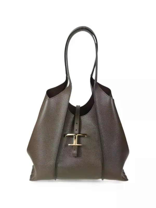 TOD'S T Timeless Logo-detail Handbag - Brown