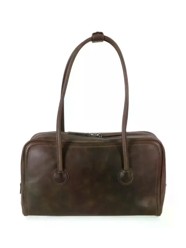 MARGESHERWOOD Boston Logo-debossed Leather Tote Bag